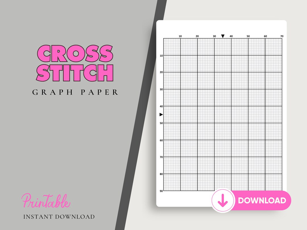 Cross Stitch Graph Paper Sheet Printable, Instant Download Sheets - Etsy