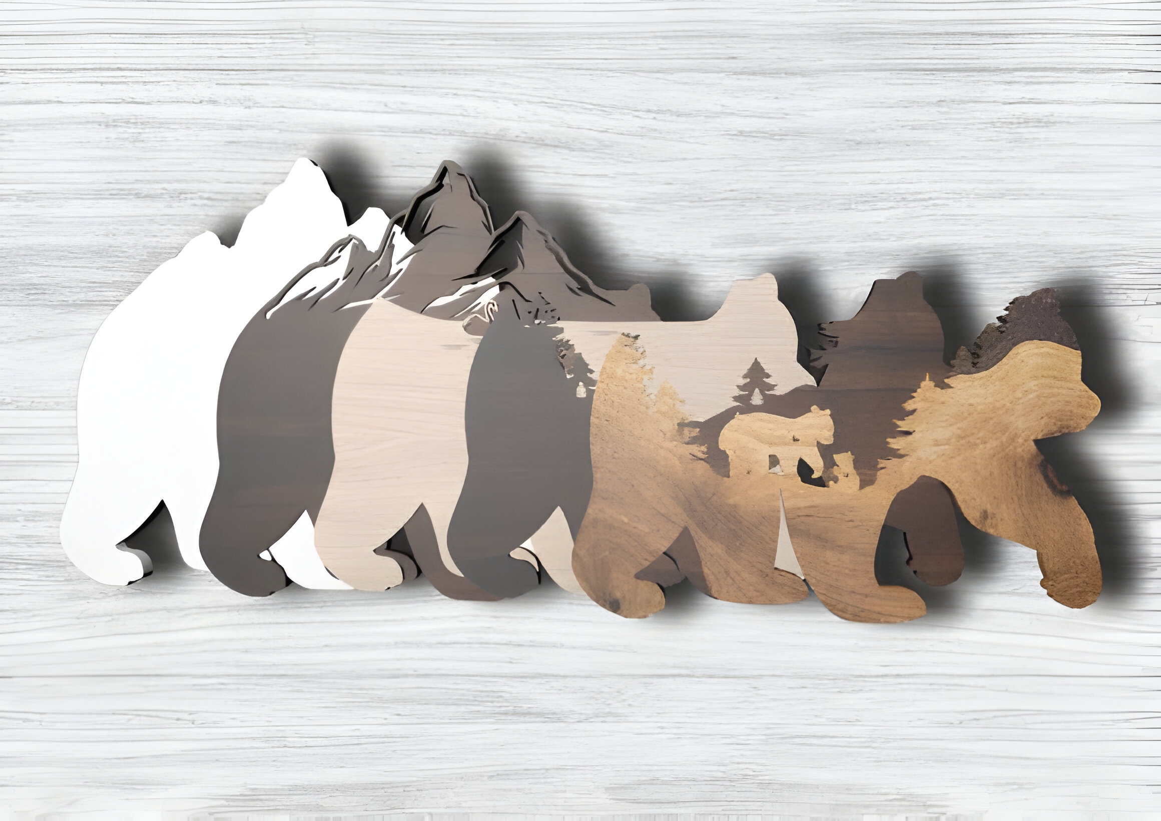 Bear Laser Cut Design File Multilayer SVG - Etsy