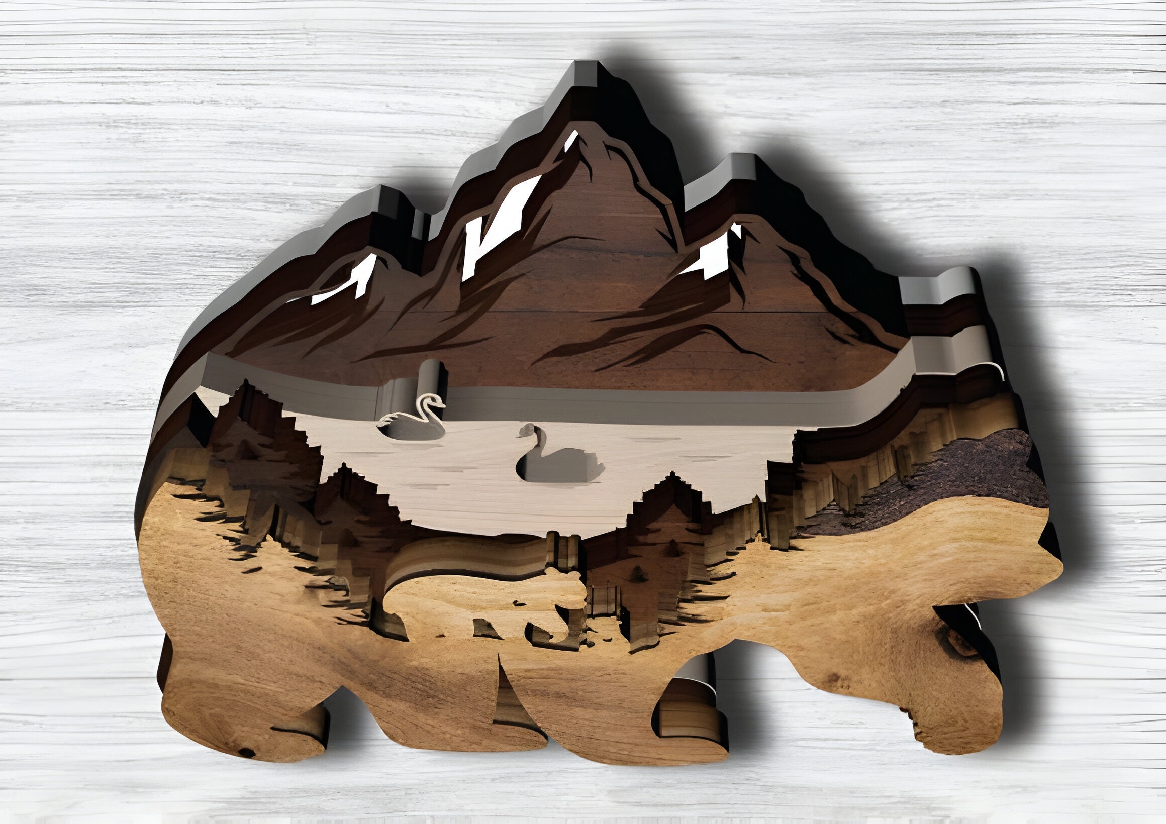 Bear Laser Cut Design File Multilayer SVG - Etsy