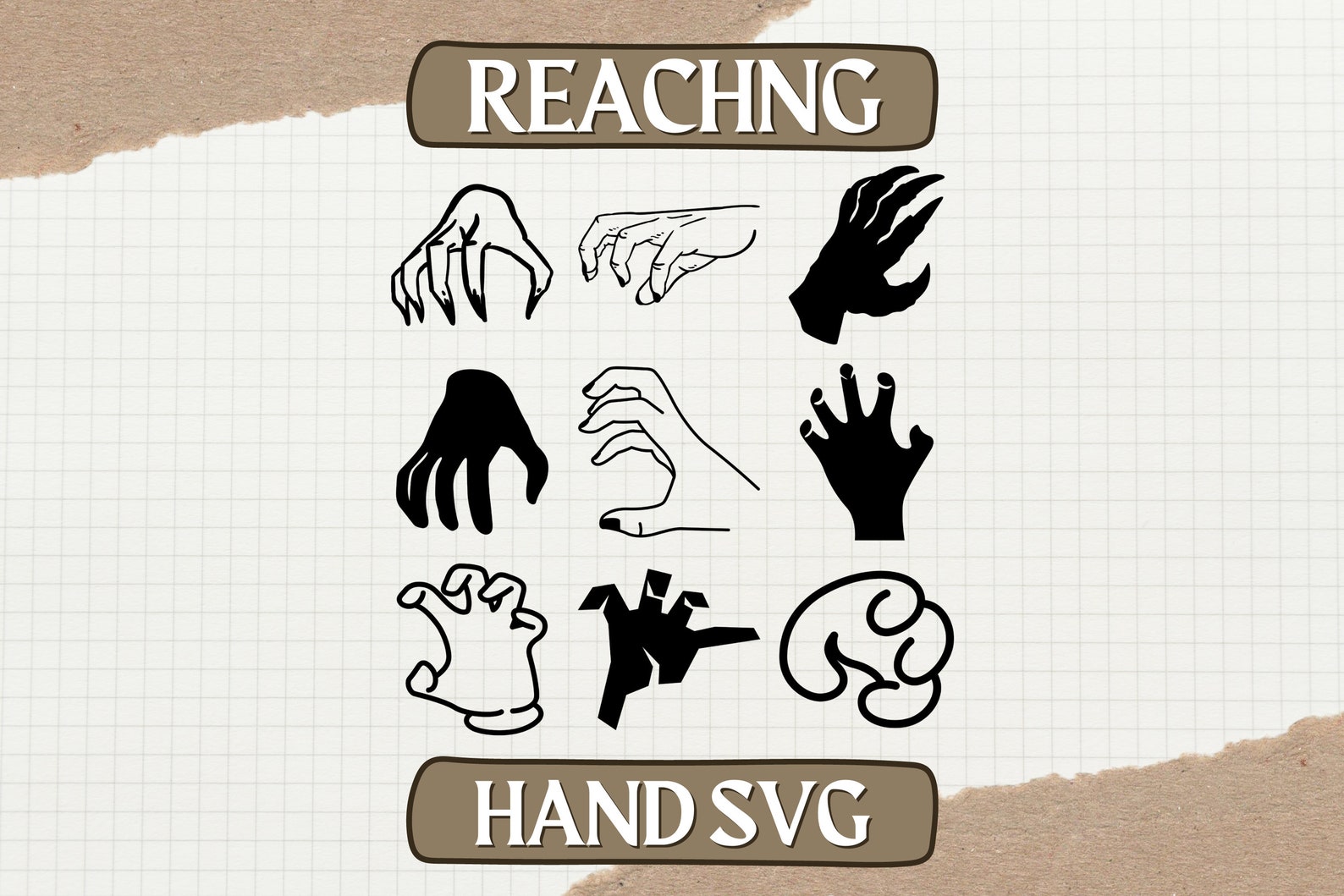 Paquete de siluetas de manos extendidas en formato PNG y SVG - Mano en ...