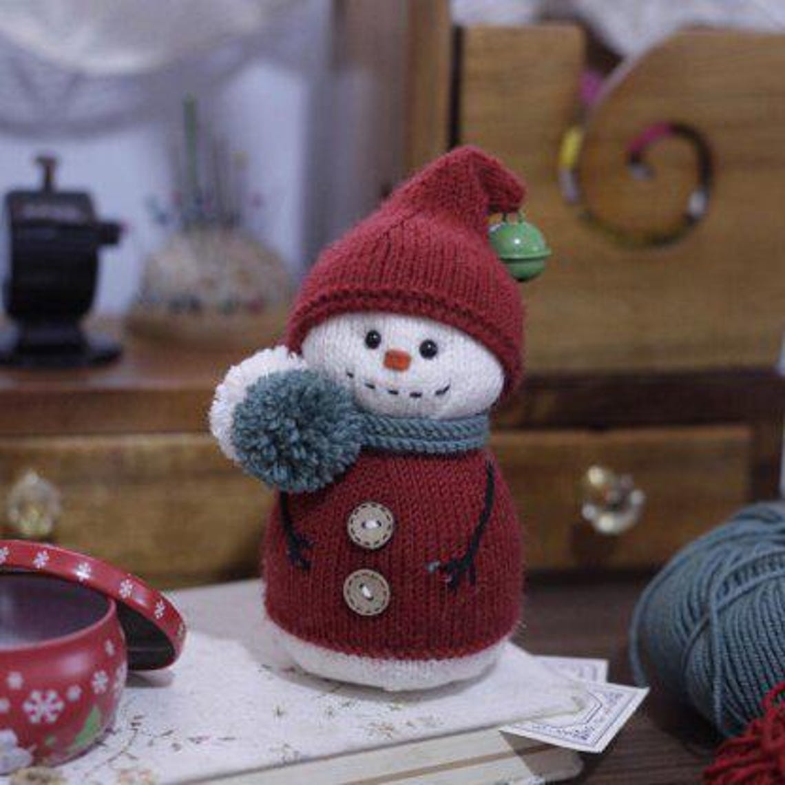 Christmas Snowman Knitting Pattern Cute & Colorful Crochet Pattern - Etsy