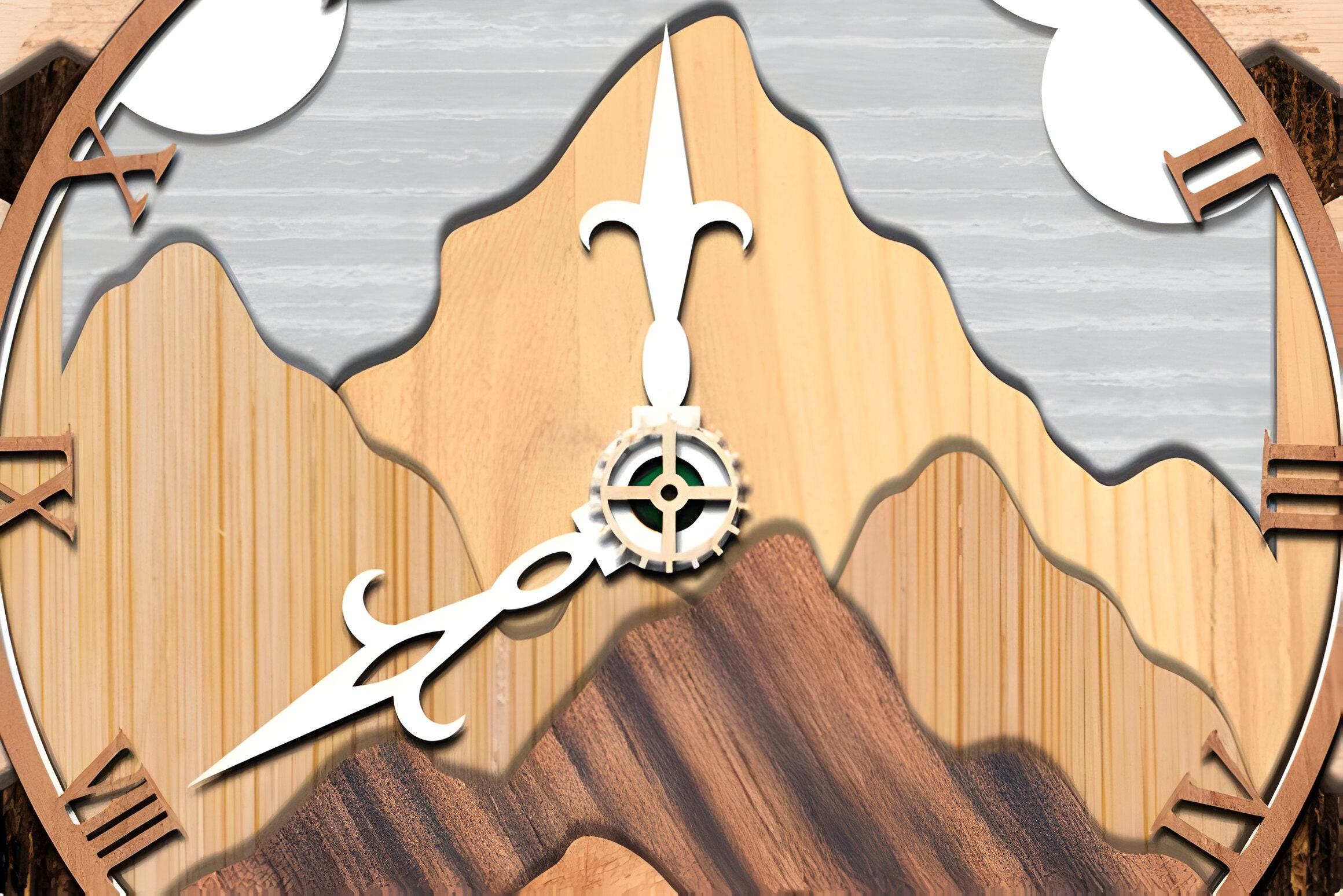 3D Clock Laser Cut Design File - Multilayer SVG - 13 Unique Clock ...