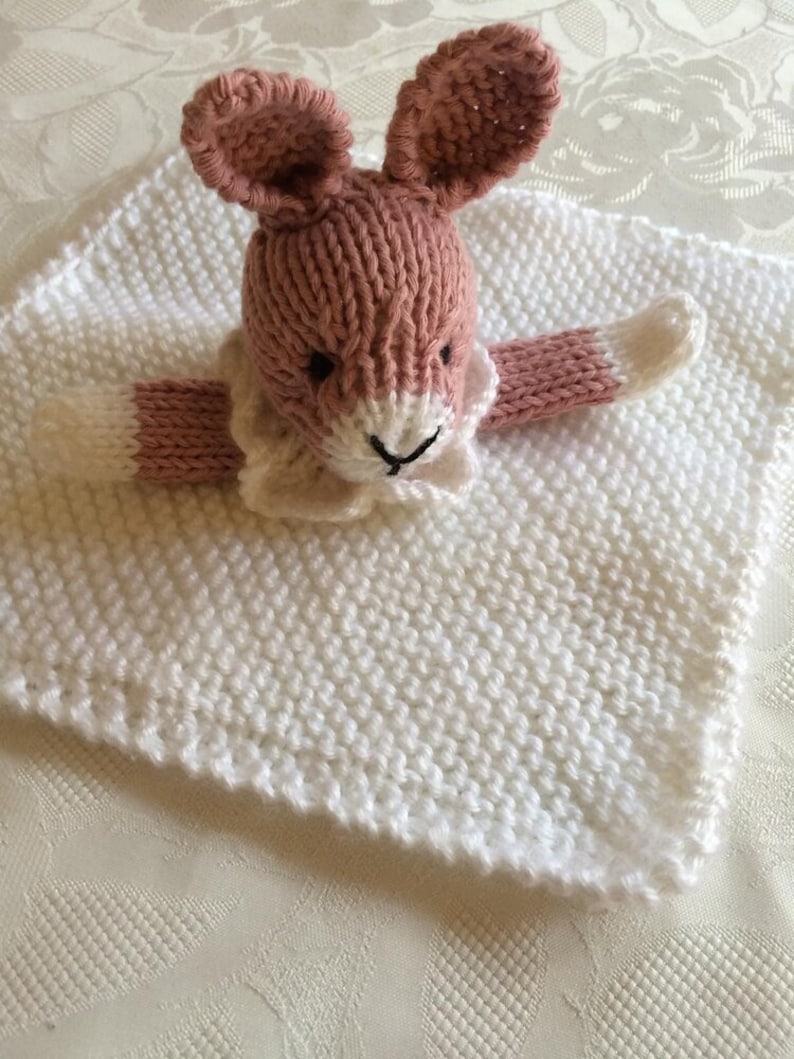 Bunny Mini Cuddly Blankie Knitting Pattern, Baby Rabbit Crochet - Etsy