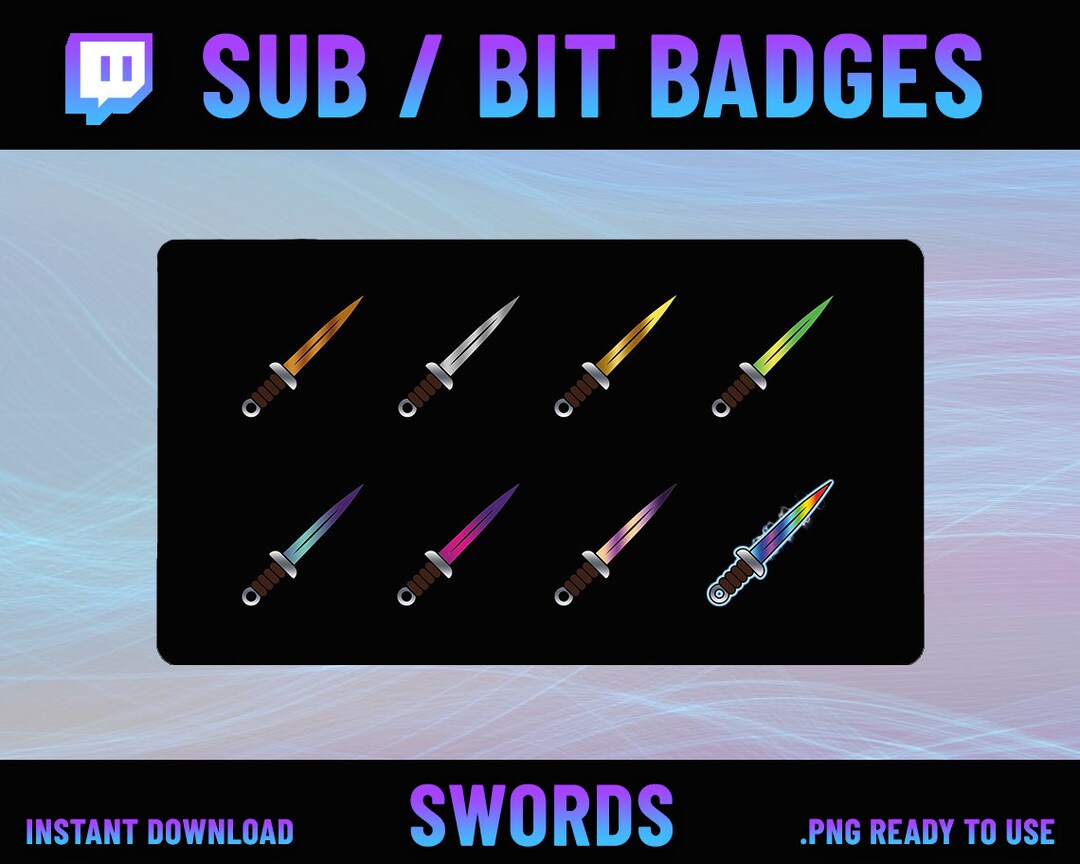 Sword Twitch Sub Badges, Dagger Rank Badge, High Quality Ranks Badges ...