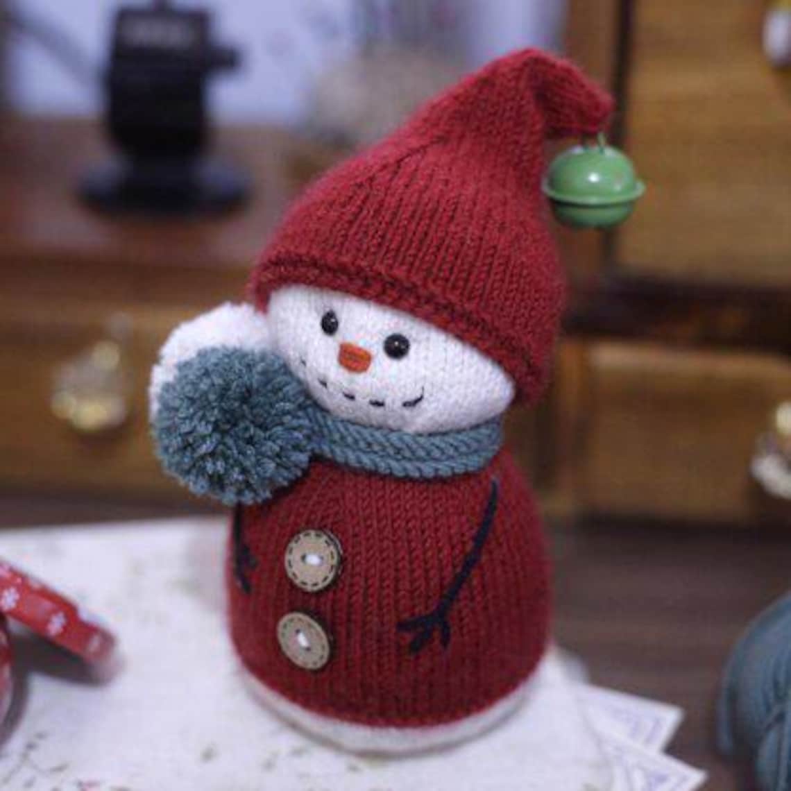 Christmas Snowman Knitting Pattern Cute & Colorful Crochet Pattern - Etsy