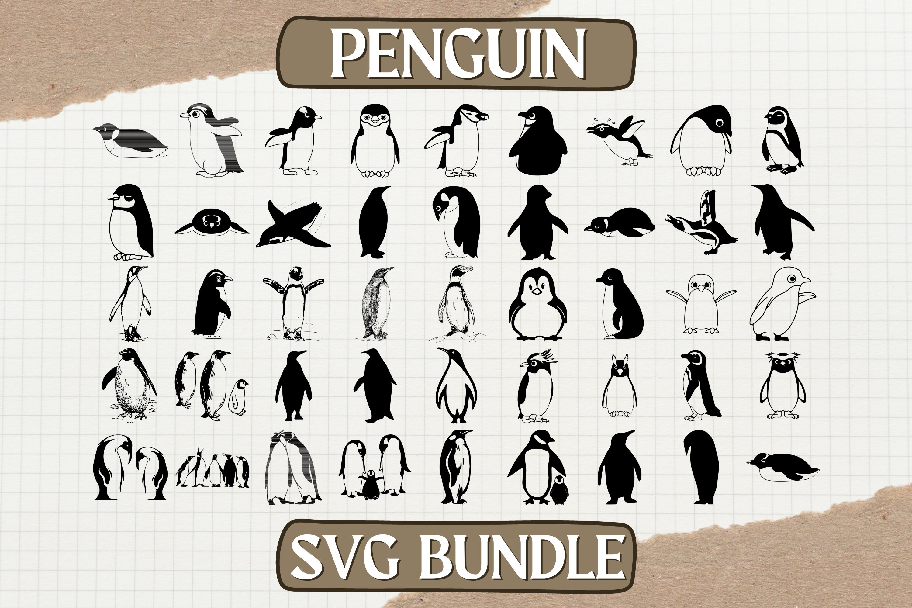 Penguin SVG Bundle - Perfect for Cricut, Silhouette Penguin Collection ...