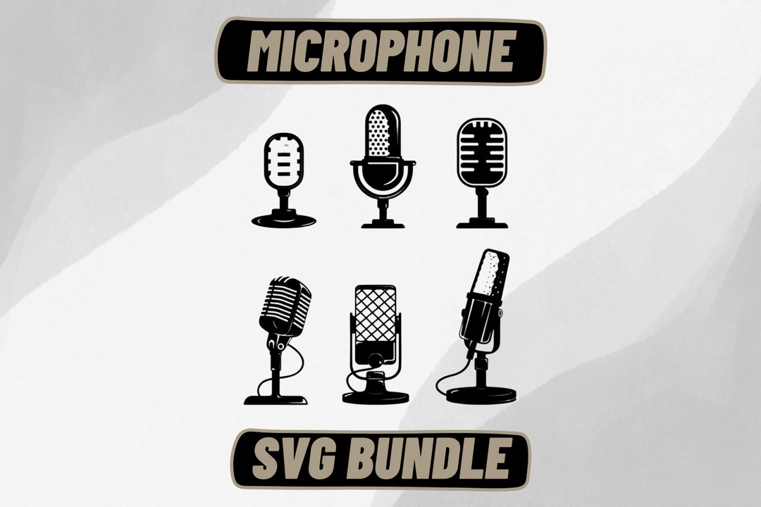 Microphone SVG Bundle - Vintage Retro Microphone - Etsy