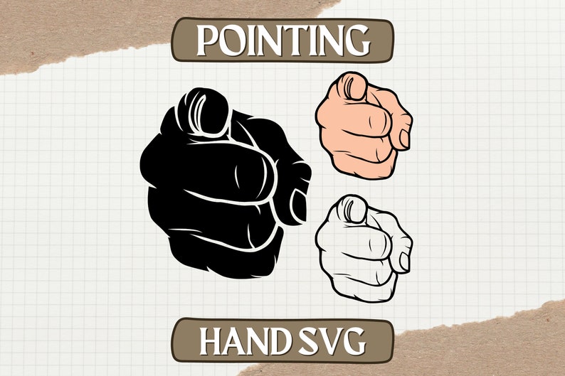 Pointing Hand Art SVG Bundle Pointing Finger Cut Silhouette Clipart - Etsy