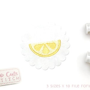 Mini Lemon Slice Embroidery Design, Filled Stitch Designs for Machine ...