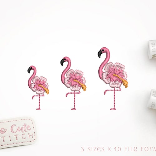 Flamingo Fill Stitch Embroidery Design. Filled Stitch Flamingo - Etsy