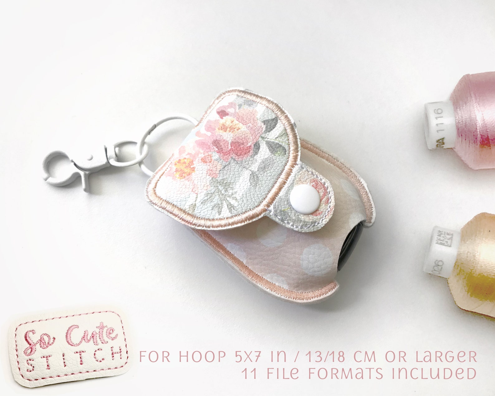 ITH Embroidery Design in the Hoop Key Ring Basic Square Top - Etsy