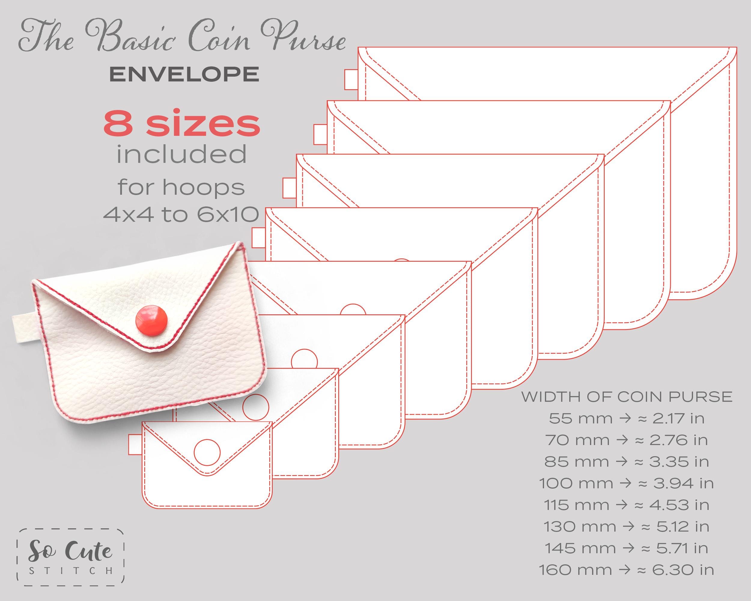 ITH Mini Coin Purse Machine Embroidery Design: Envelope Style (digital ...