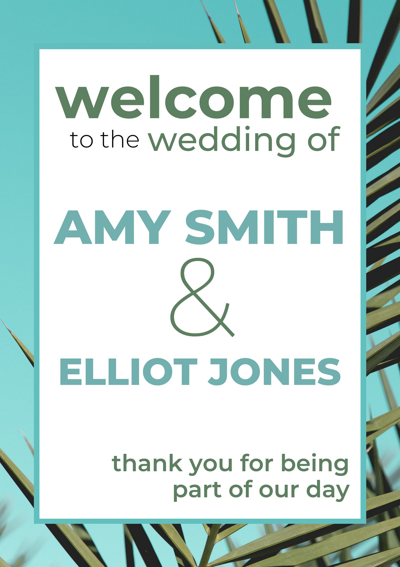 Editable Turquoise Wedding Signage Beach Theme Wedding - Etsy