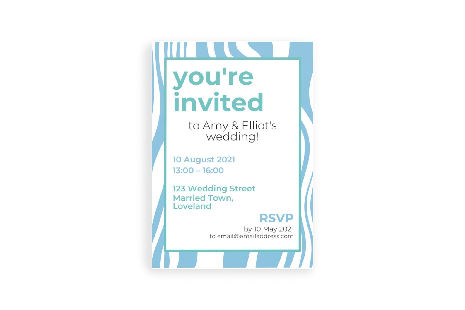 Abstract Wedding Invitation Template, Editable Canva Printable Wedding ...