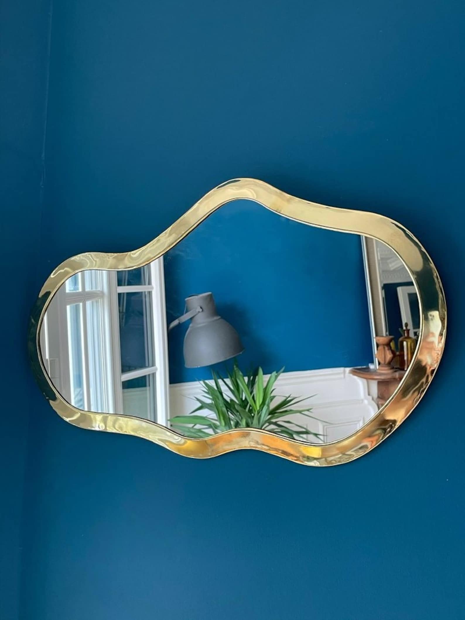 Irregular Golden Mirror Gold Mirror Brass Mirror Handmade - Etsy