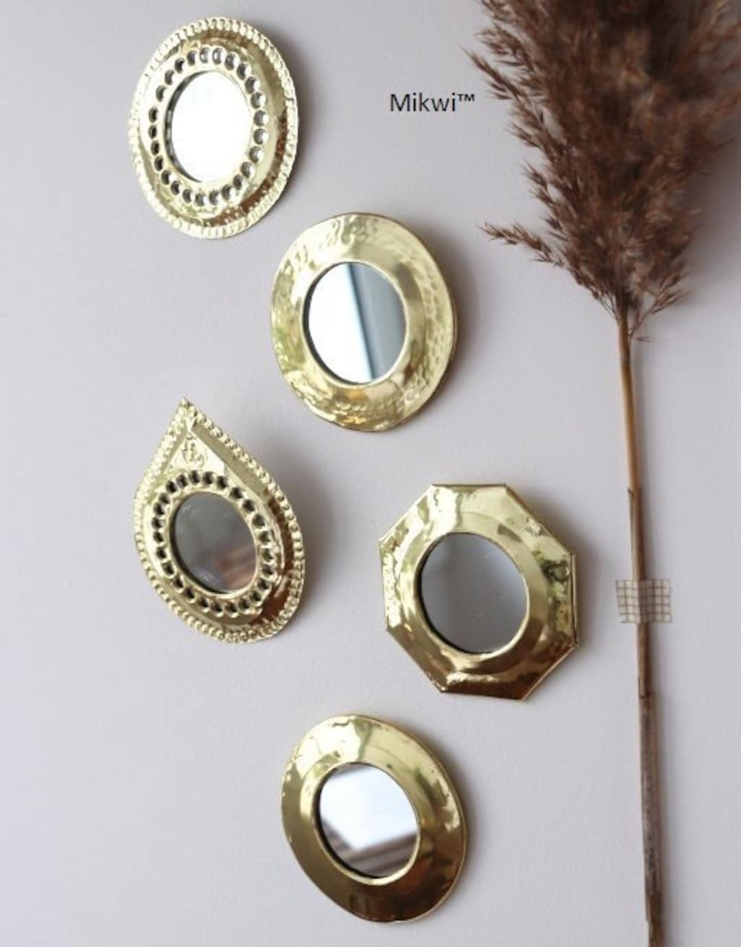 Set of Small Decorative Brass Mirrorhandmade Mirror for a - Etsy