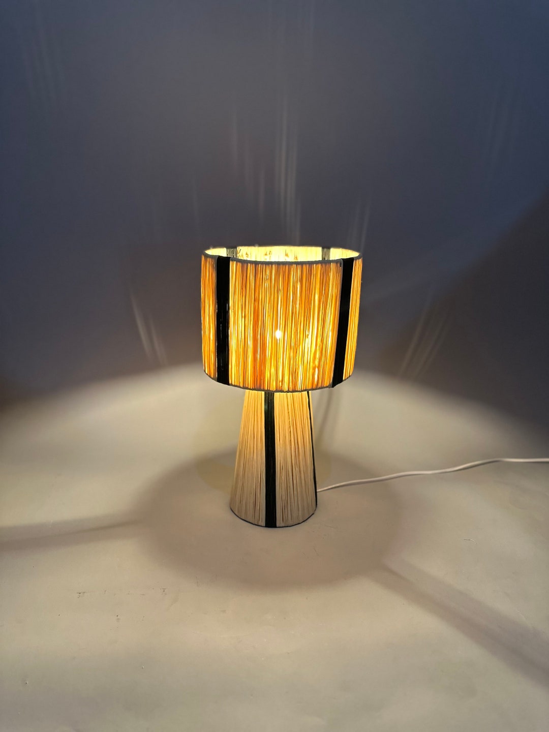 Natural Raffia Lamp, Raffia Lampshade, TABLE LAMPSHADES Moroccan ...