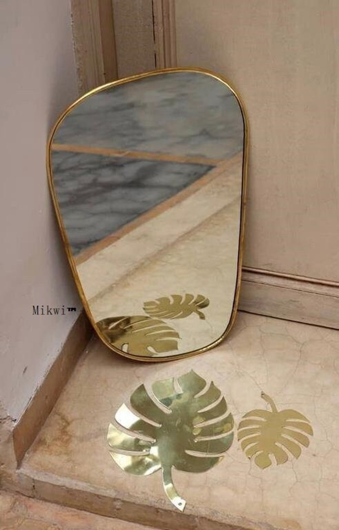 Irregular Golden Mirror Gold Mirror Brass Mirror Handmade - Etsy