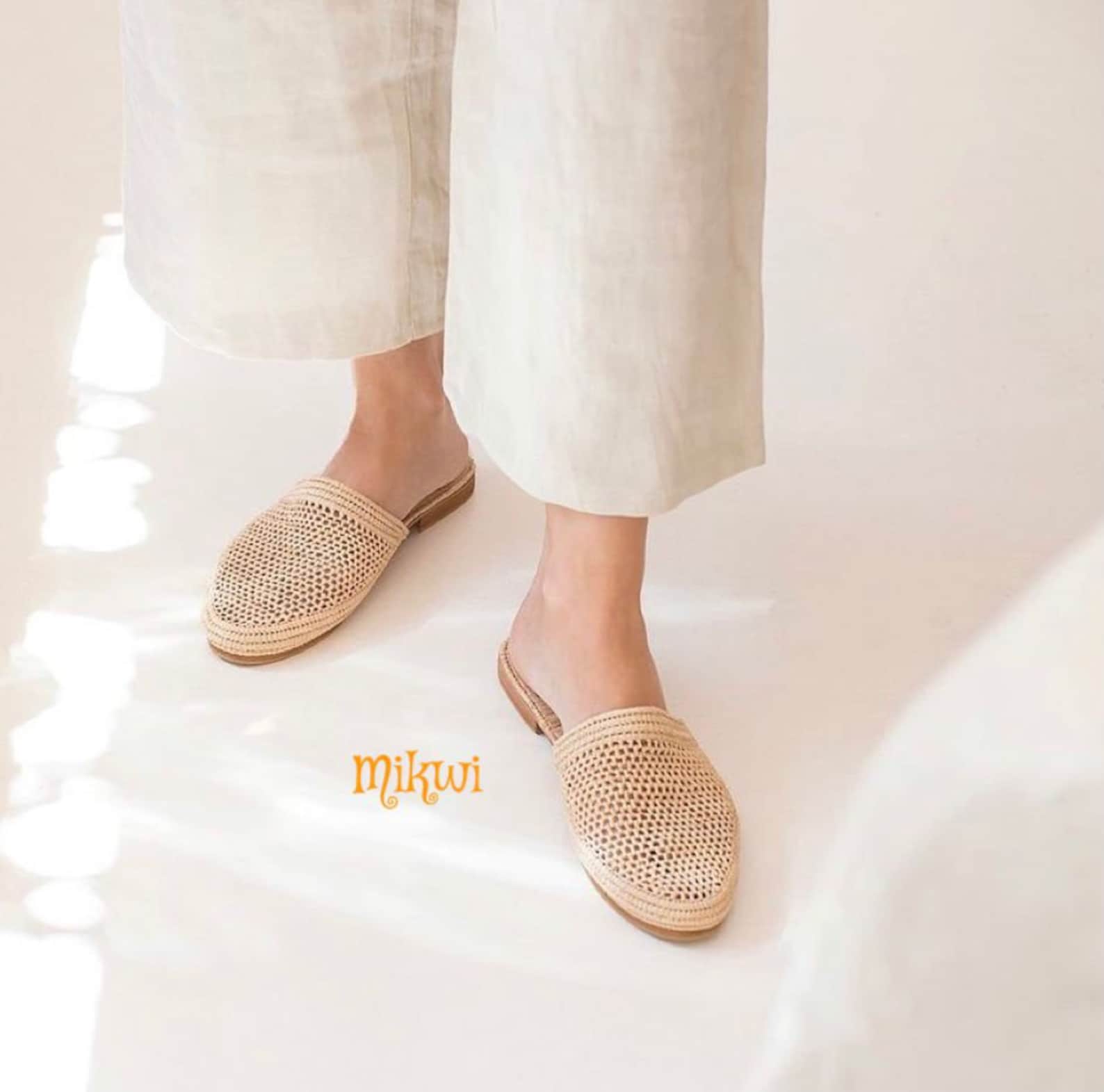 High Quality Raffia Sandals / Raffia Shoes / Raffia Slides / - Etsy