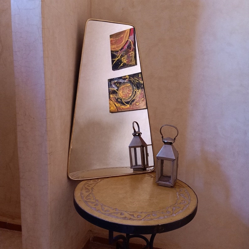 Irregular Golden Mirror Gold Mirror Brass Mirror Handmade - Etsy