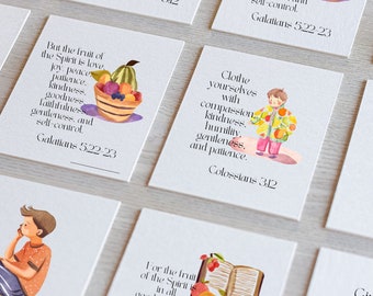 Printable Children's Bible Verse Memory Cards-set of 4-god's Love Theme ...