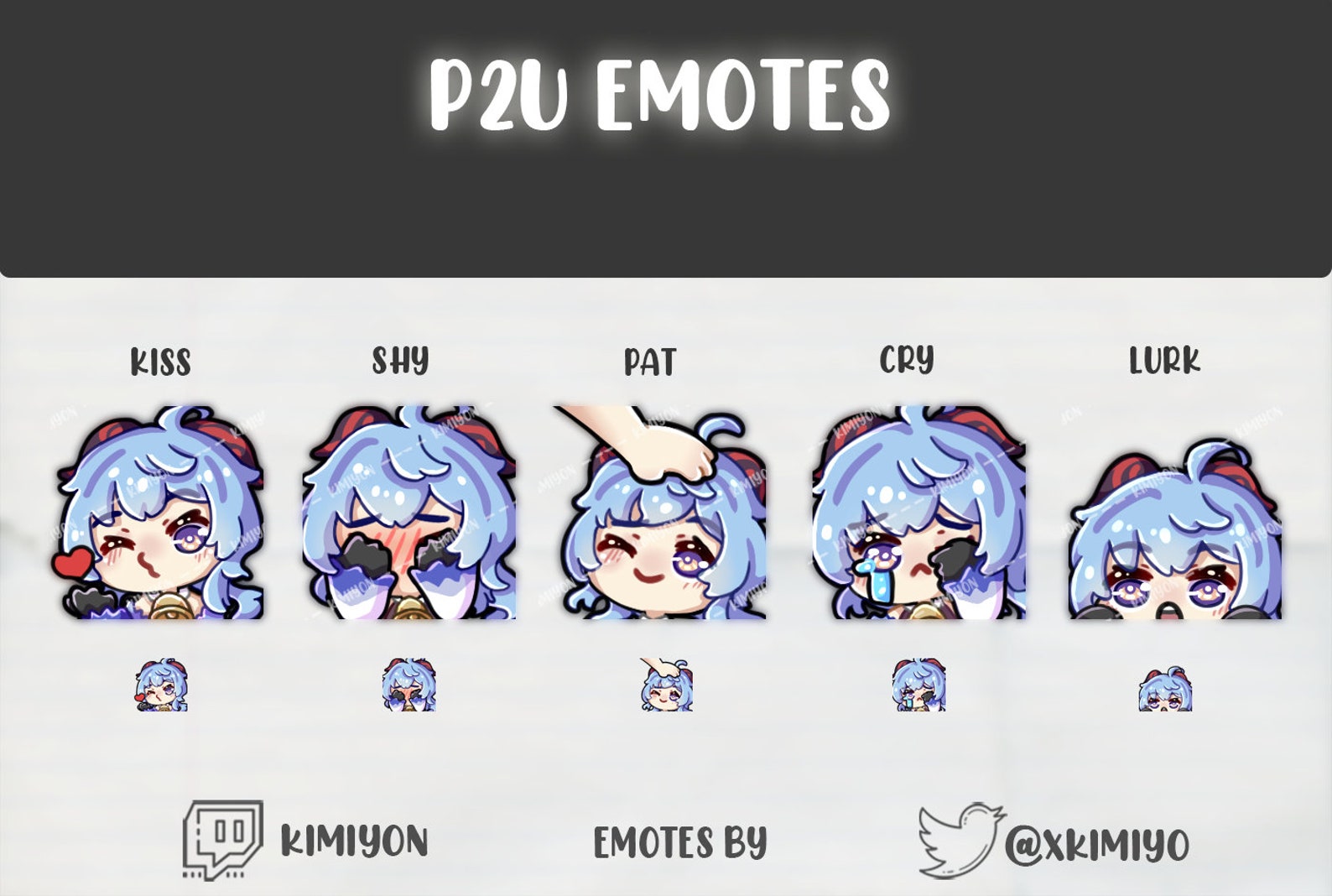 Ganyu P2U Emotes - Etsy