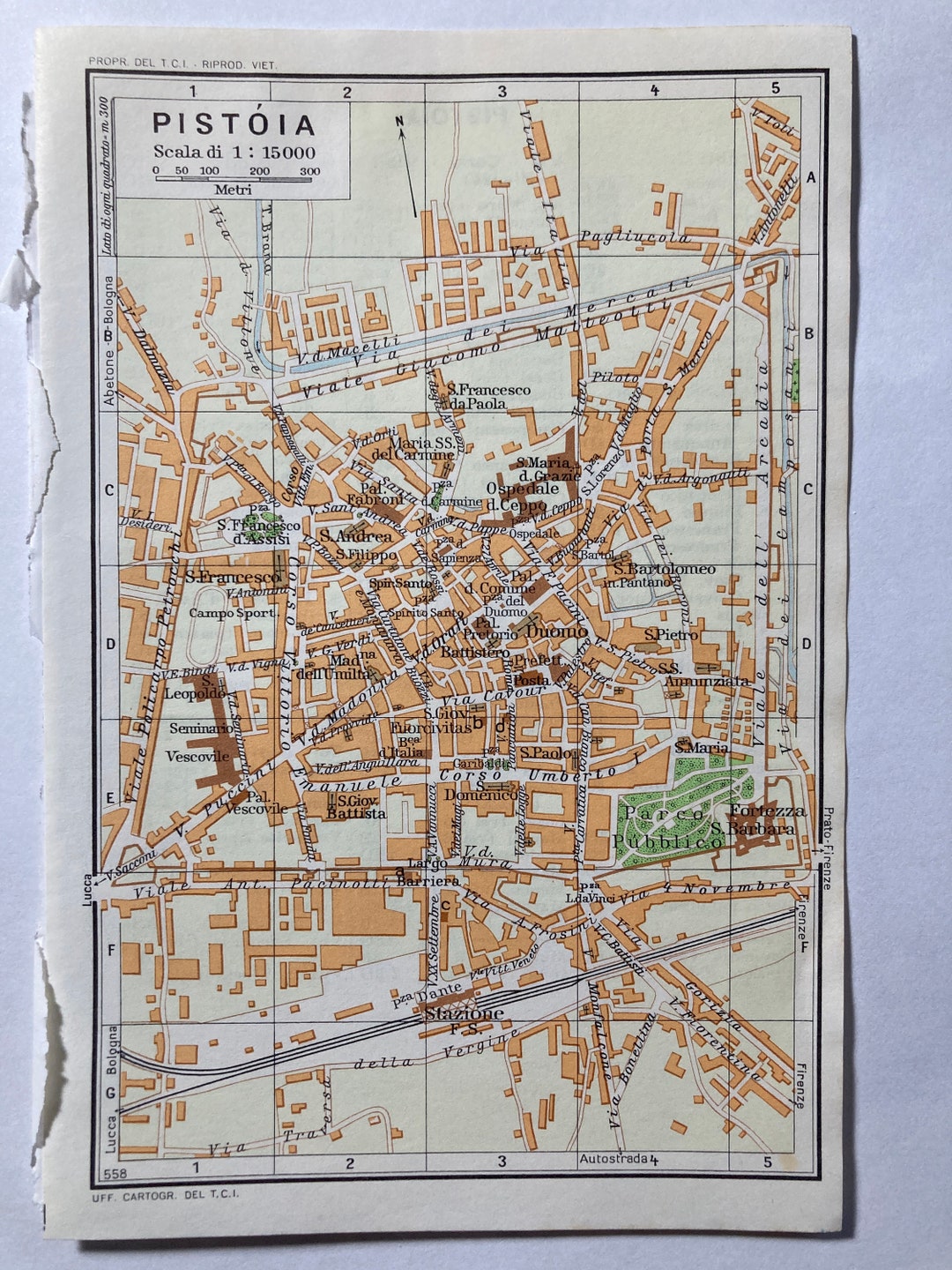 Pistoia Map, Vintage, Original Document From 1970 in Perfect Condition ...