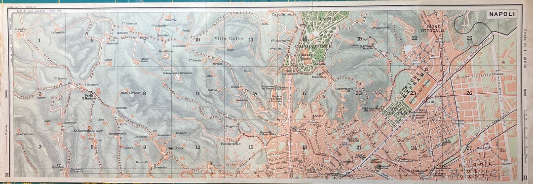 NAPLES Map, Vintage, Original Document From 1927 in Perfect Condition ...