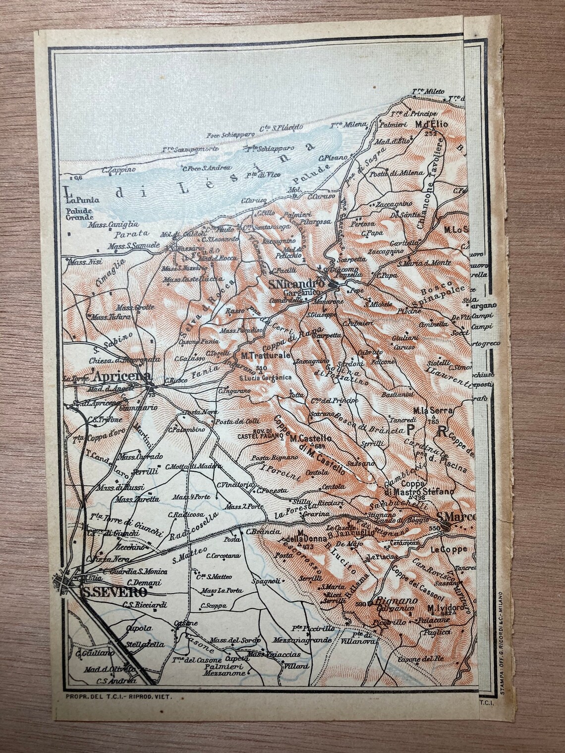 Gargano Map Vintage Original Document From 1926 in Perfect - Etsy