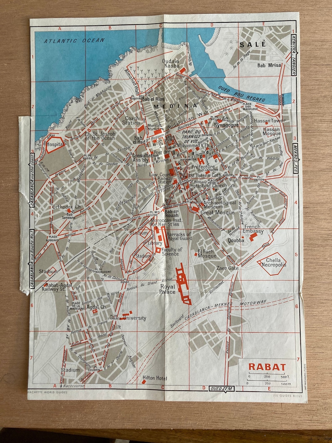 Rabat Map, Vintage, Original Document From 1966 in Perfect Condition ...
