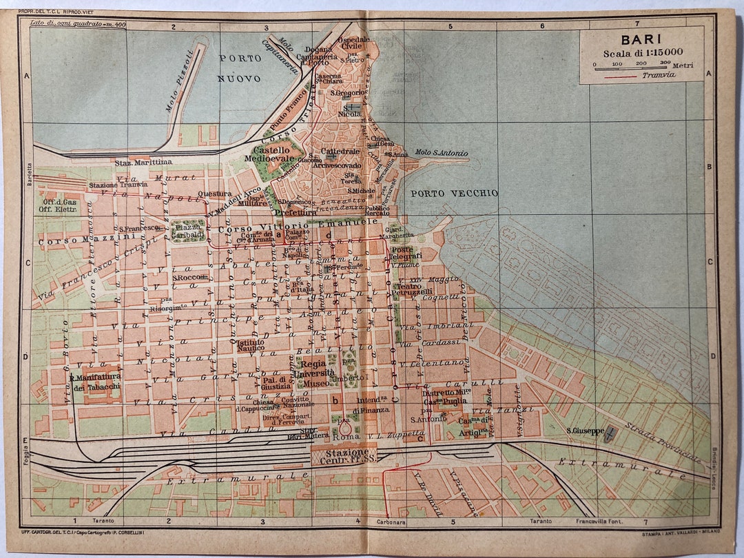 Bari Map Original Document From 1927 in Perfect Condition - Etsy Australia