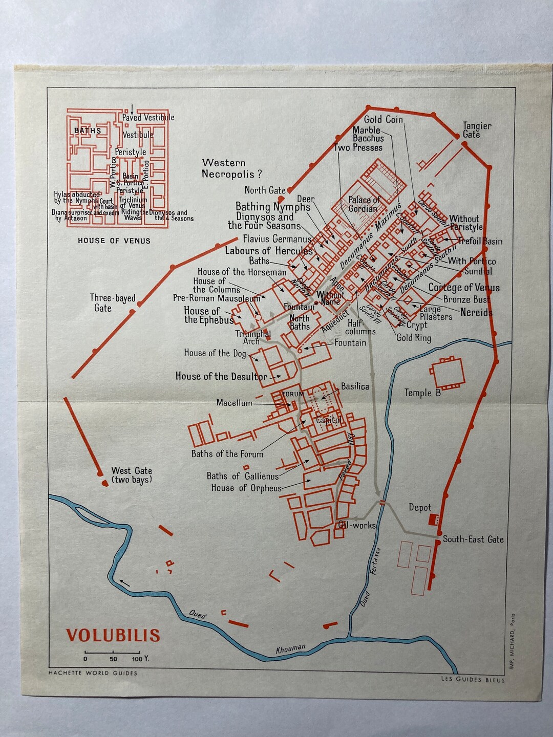 Volubilis Archaeological City Map, Vintage , Original Document From ...