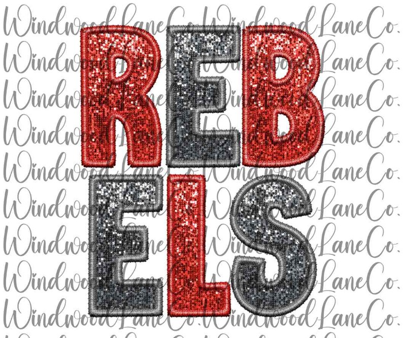 Rebels School Spirit Png, Faux Embroidery Sequin Png, Rebels Mascot Digital Download - Etsy
