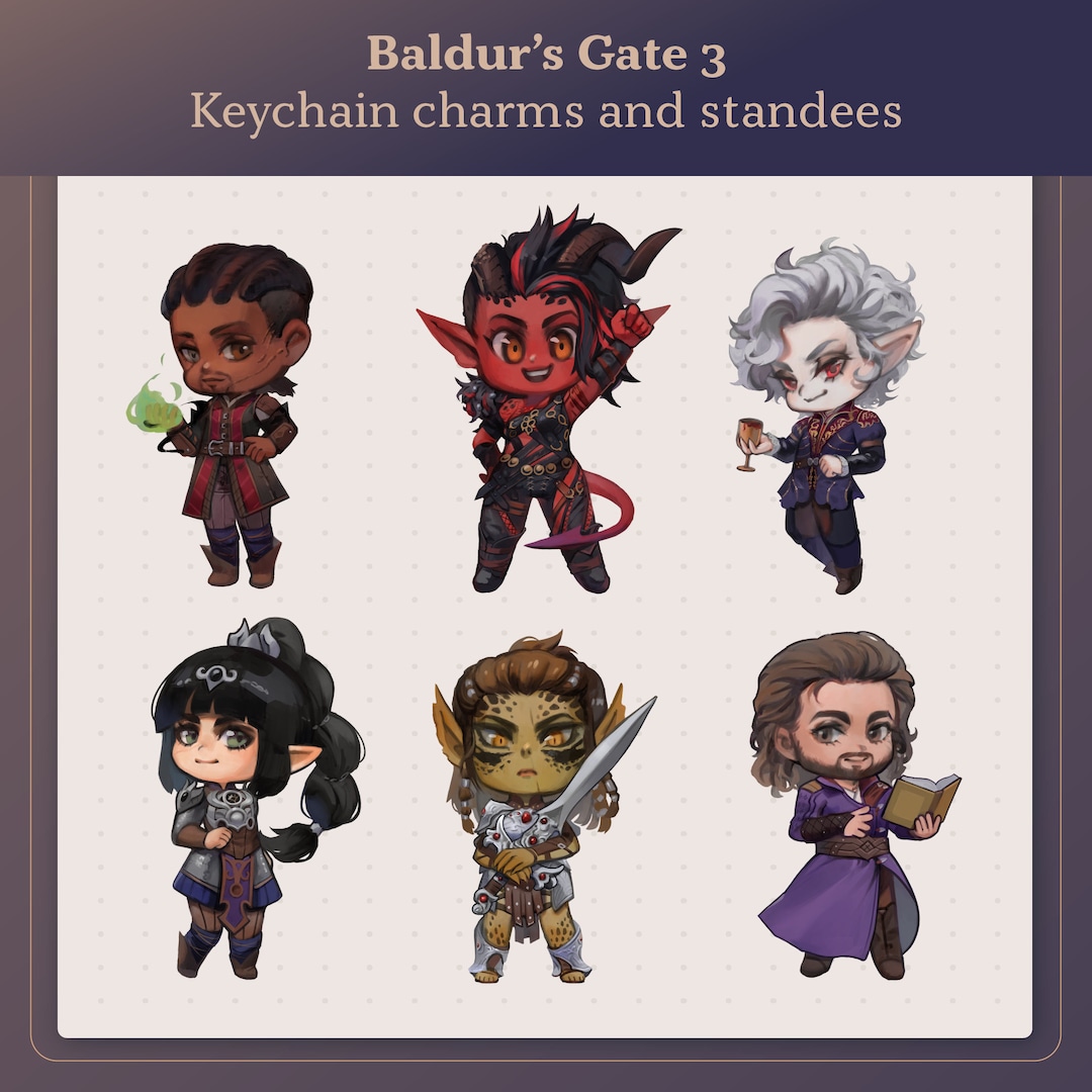 Baldurs Gate 3 Origin Companion 3 Keychain Charm and Standees Astarion ...