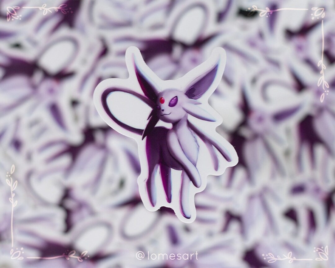 Eeveelution Espeon Vinyl Sticker Purple Mentali Print Fanart Pokemon ...