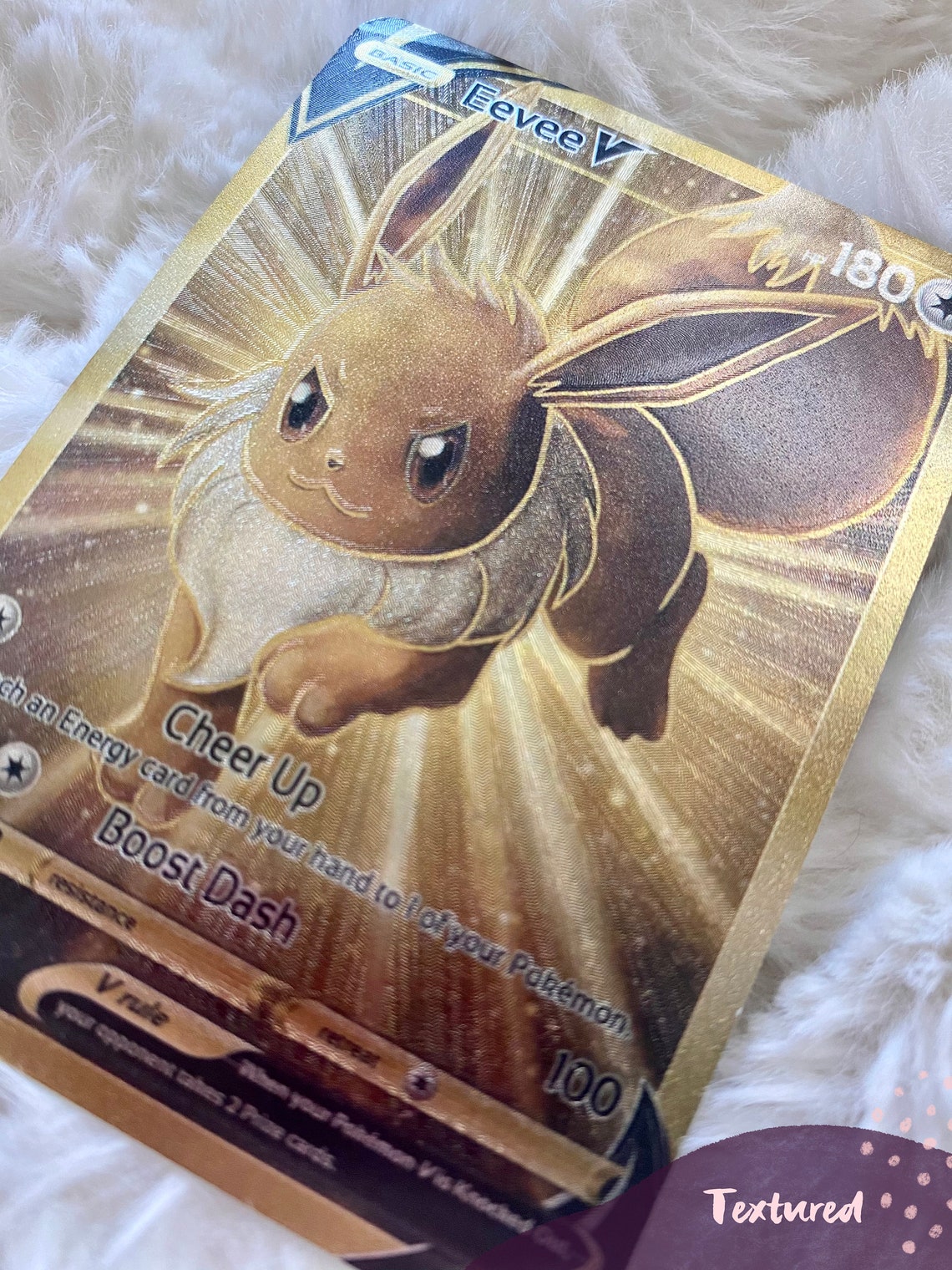 Eevee Custom Card Gold Textured Print Fanart Pokemon - Etsy UK
