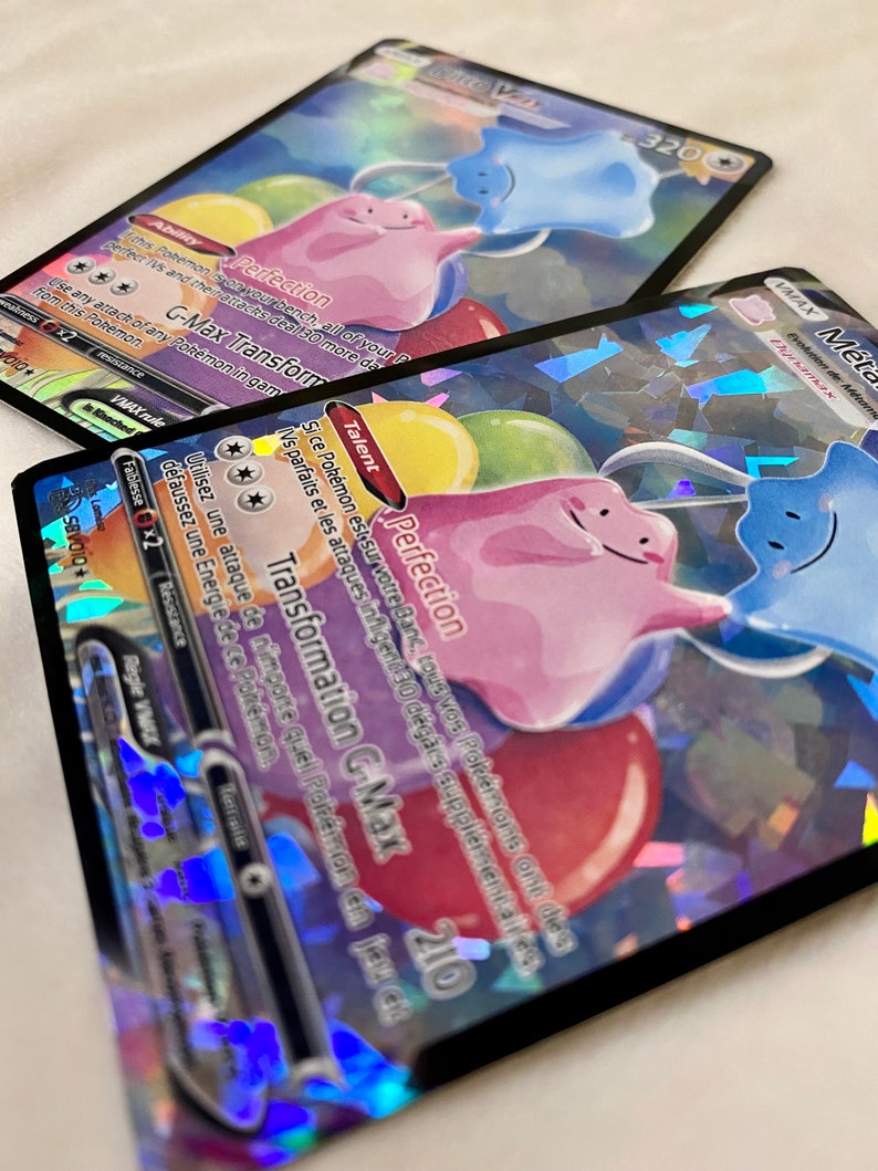 Ditto Metamorph Pokemon Custom Card Holo French English Print - Etsy