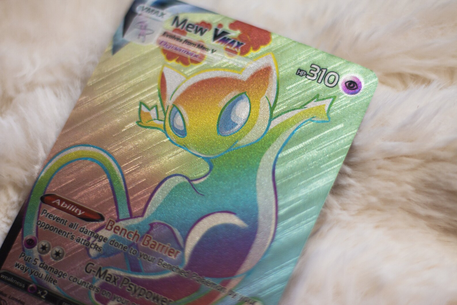 Mew Rainbow Custom Card Textured Glitter Print Fanart Pokemon - Etsy
