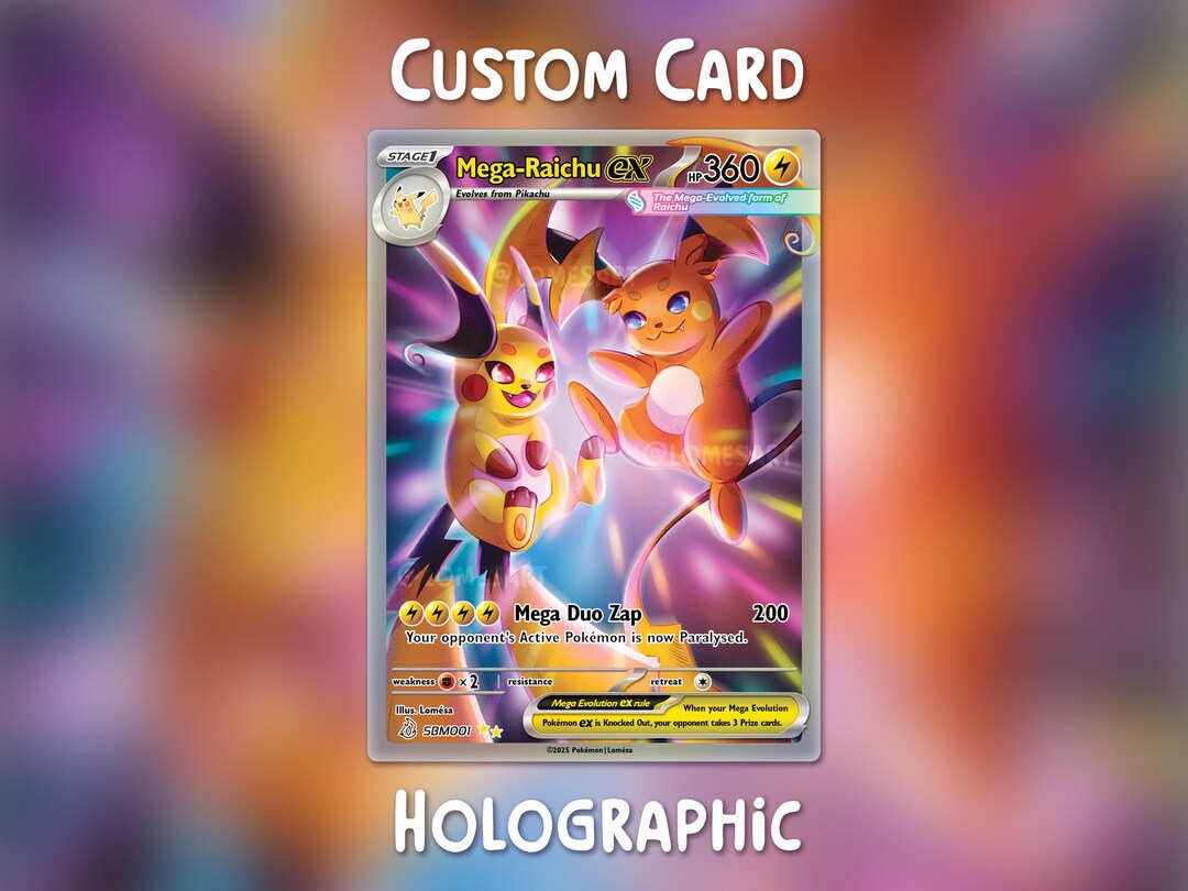Mega Raichu Holographic Card - Custom Made - Etsy