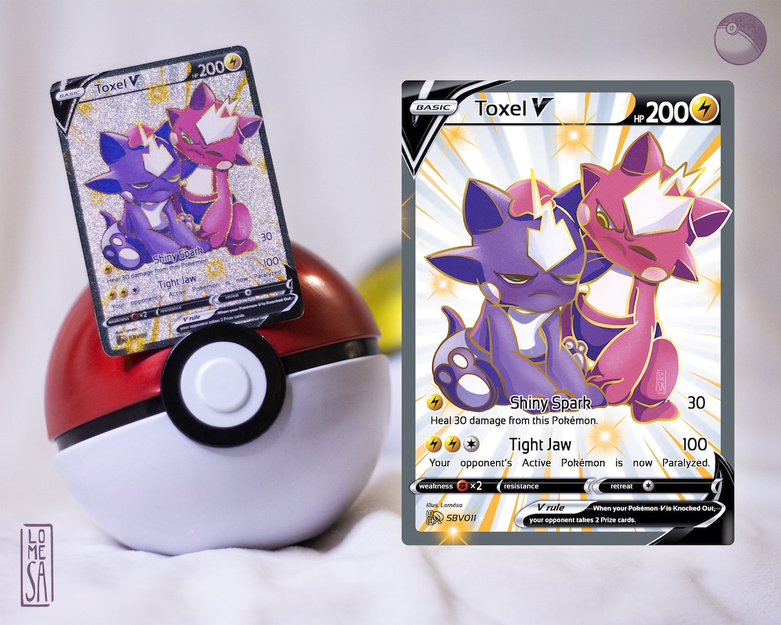 Toxel Shiny Pokemon Custom Card Glitter French English Print - Etsy