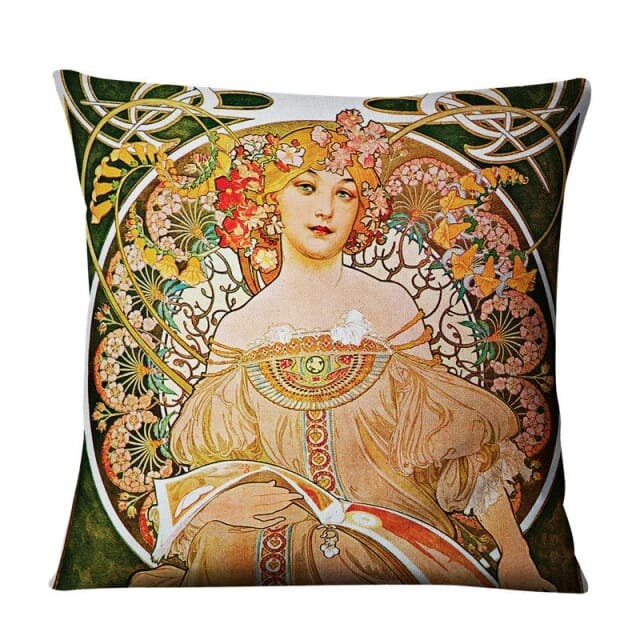 Alphonse Mucha Cushion Covers Vintage Art Pillow Cases 45 X 45 Cm, Art ...