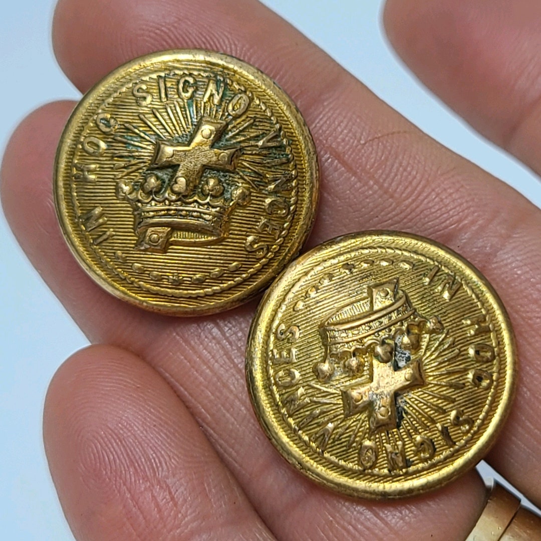 Rare Vintage in Hoc Signo Vinces Crown Cross Buttons Now - Etsy