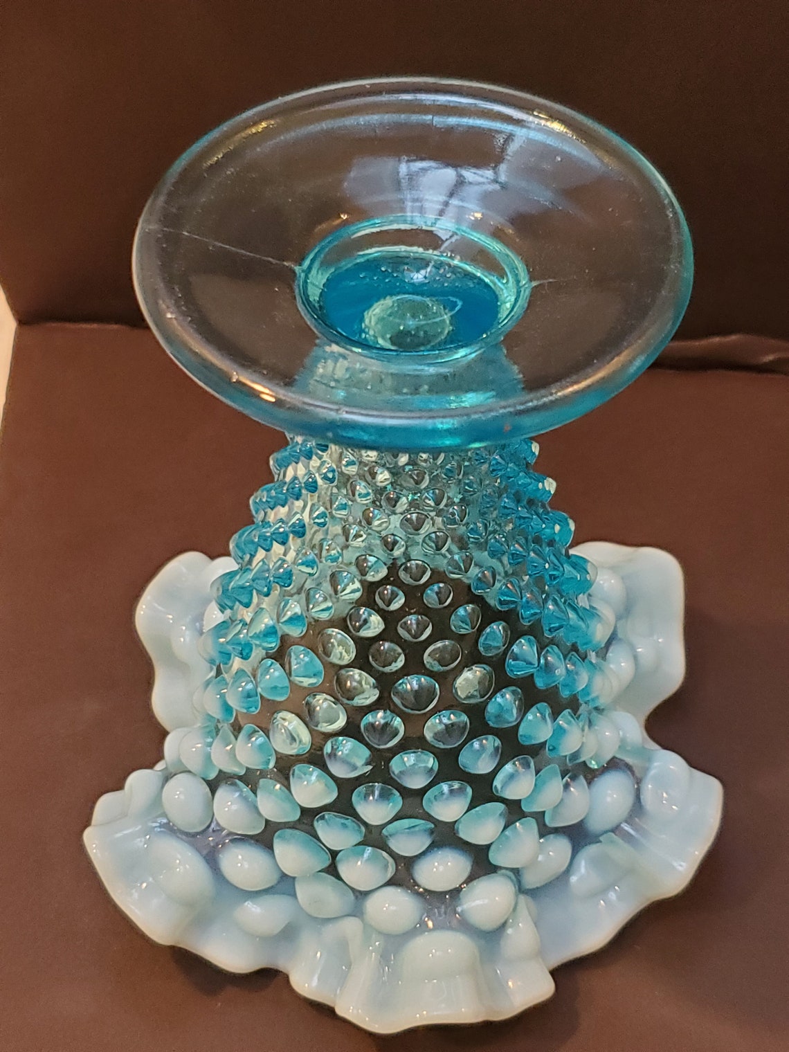 Gorgeous Vintage Cobalt Blue Fluted Glass Ruffled Vase by | Etsy