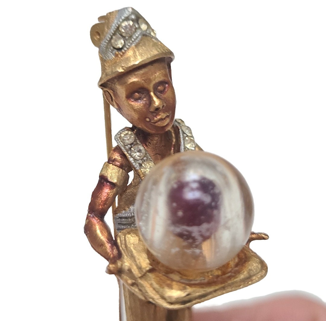 Rare Har Mid-century Genie Fortune Teller Lucite Crystal Ball Sapphire ...