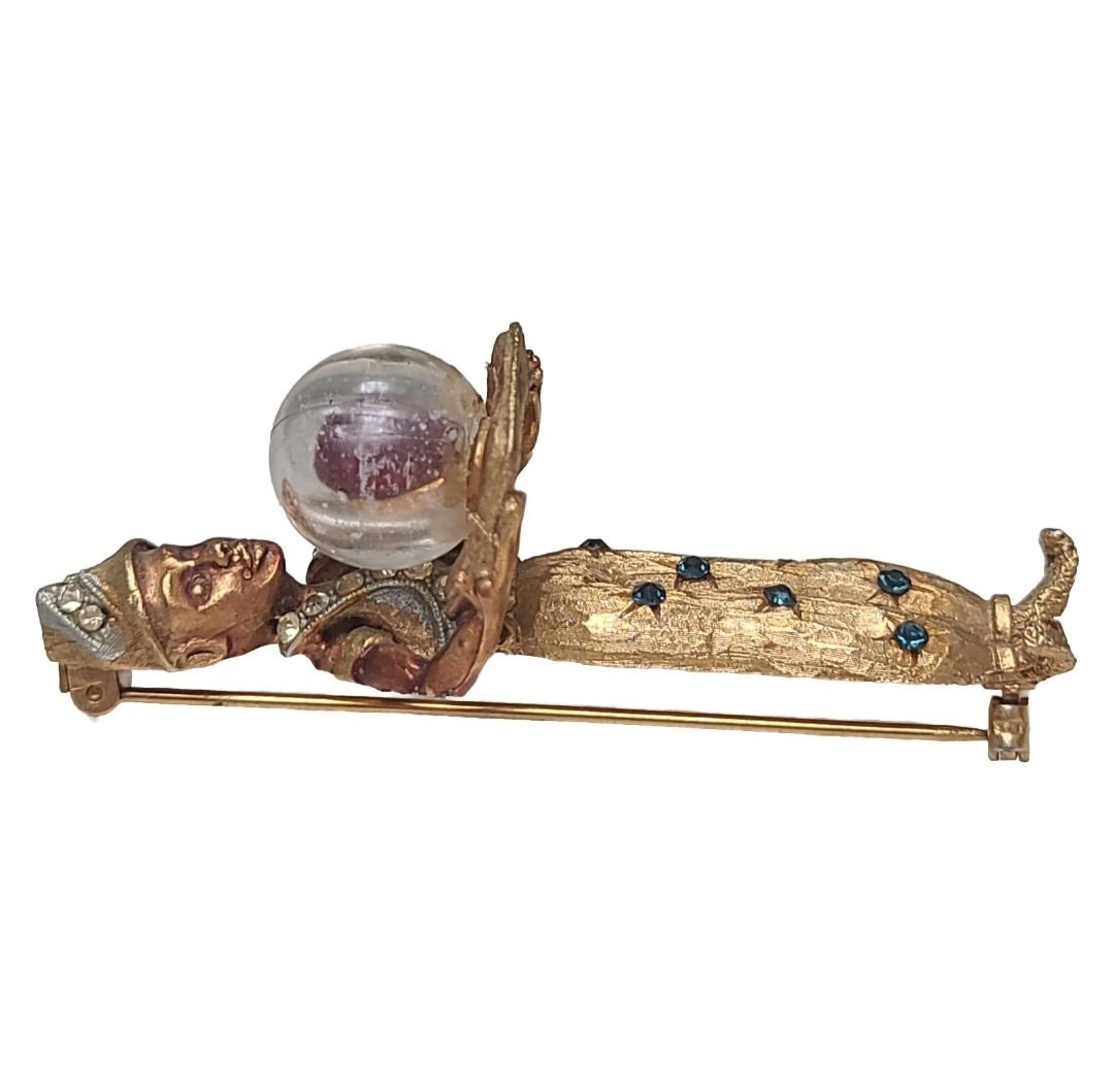 Rare Har Mid-century Genie Fortune Teller Lucite Crystal Ball Sapphire ...