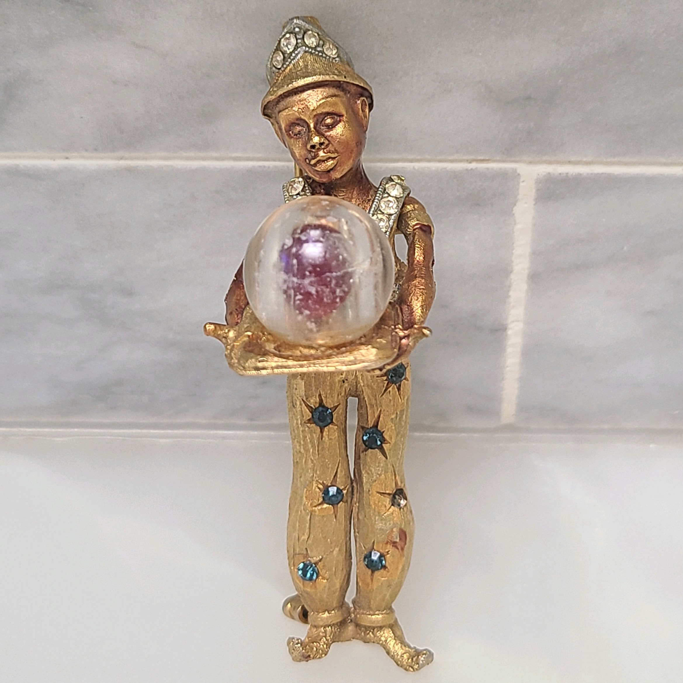 Rare Har Mid-century Genie Fortune Teller Lucite Crystal Ball Sapphire ...