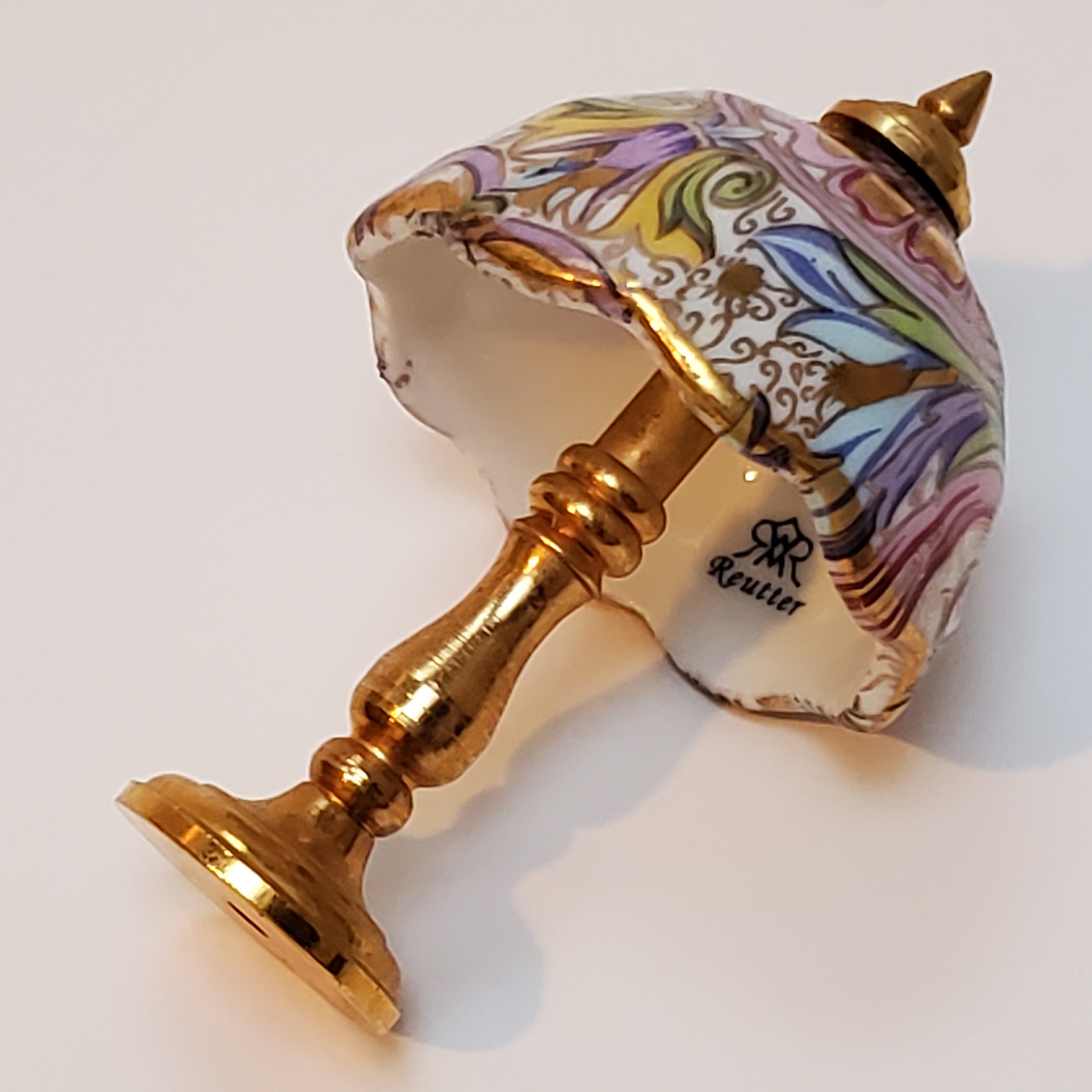 Stunning Reutter Miniature Dollhouse Porcelain Lamp/ Tiffany Inspired ...