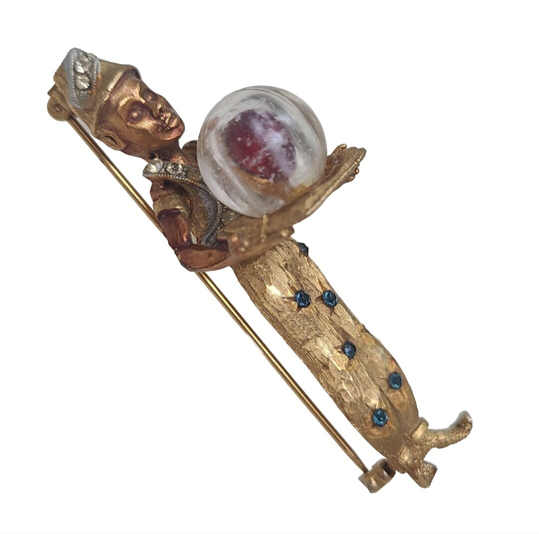 Rare Har Mid-century Genie Fortune Teller Lucite Crystal Ball Sapphire ...