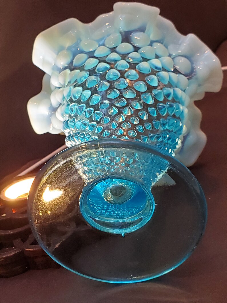 Gorgeous Vintage Cobalt Blue Fluted Glass Ruffled Vase by Fenton ...