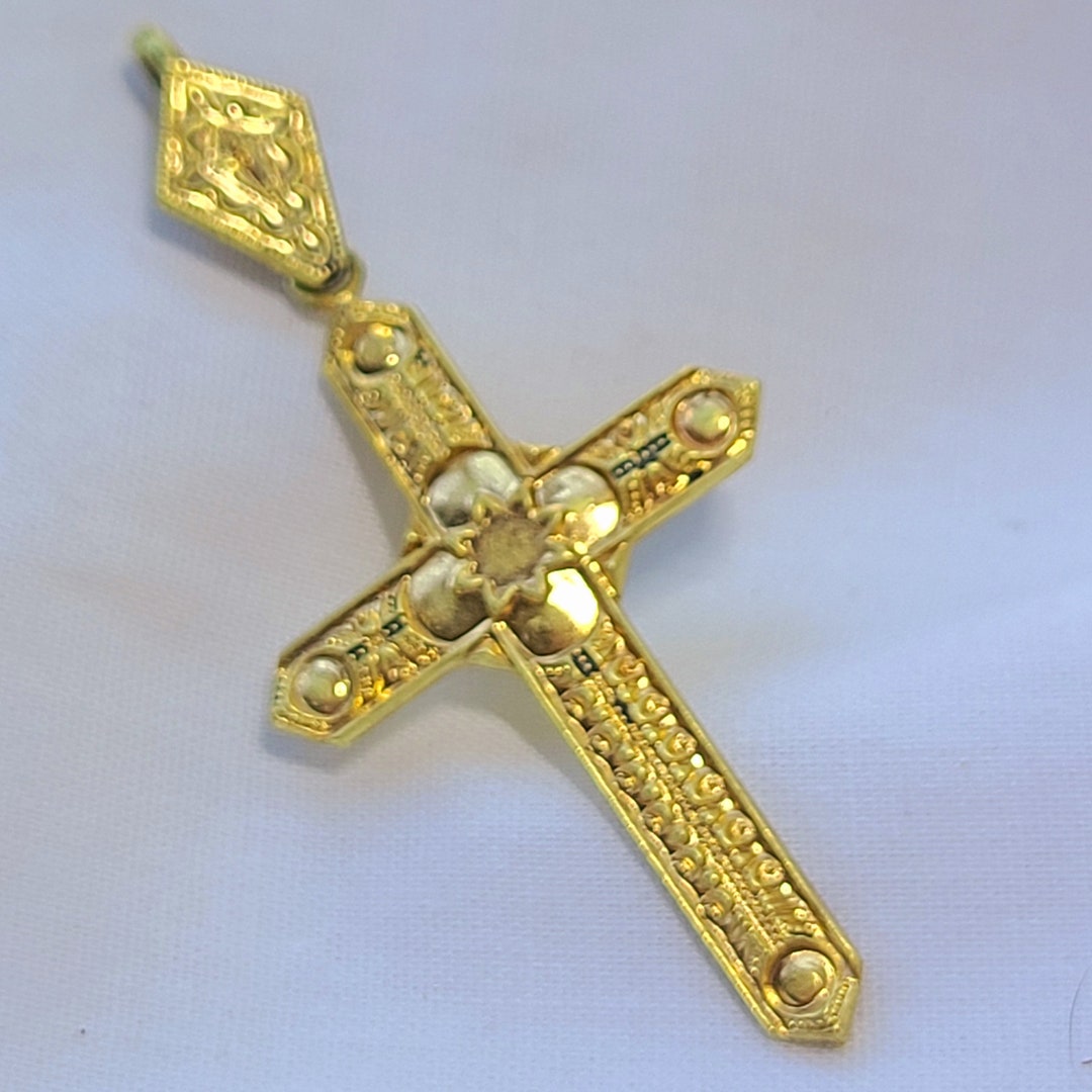 Rare! Vintage Brass 1920s Art Deco Cross, Ornate Filigree Pendent - Etsy